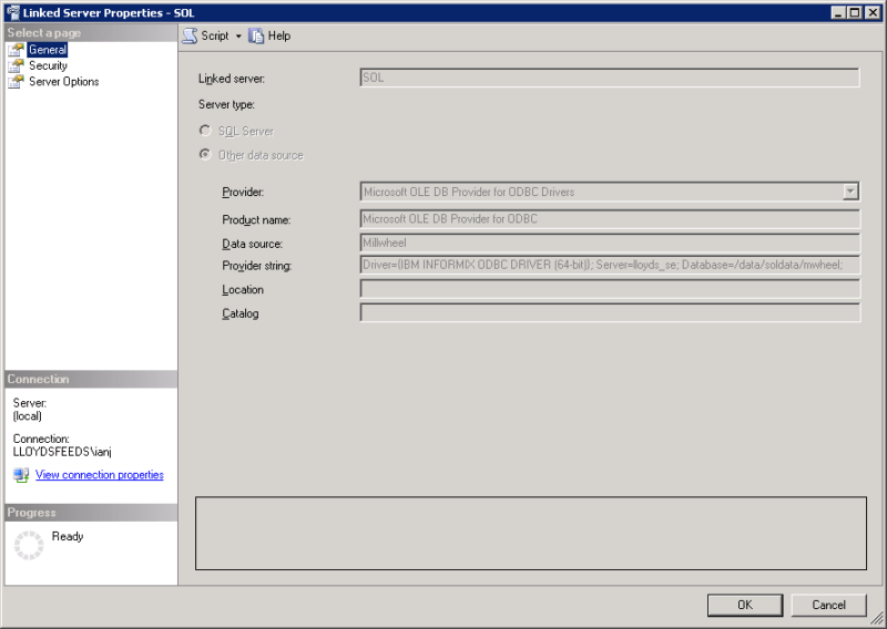 Making Microsoft SQL Linked Server and Informix Standard engine work